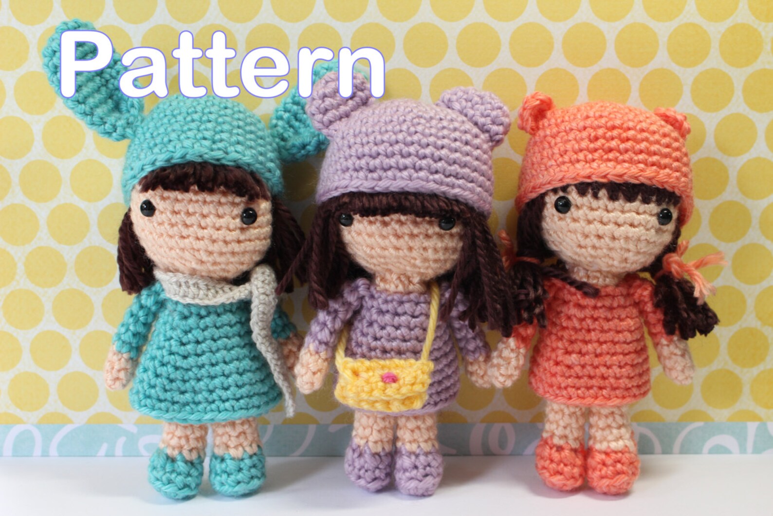 Crochet Amigurumi Cute Mini Girls Dolls PDF Pattern Stuffed Toy Gift ...