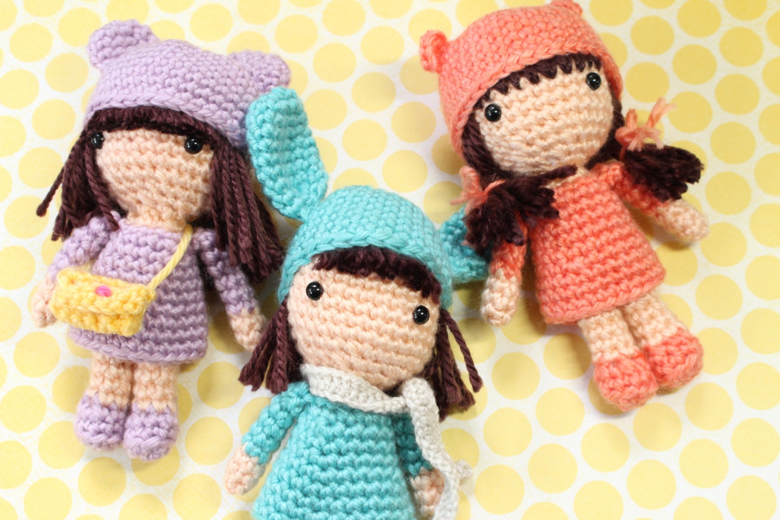 Crochet Amigurumi Cute Mini Girls Dolls PDF Pattern Stuffed Toy Gift ...