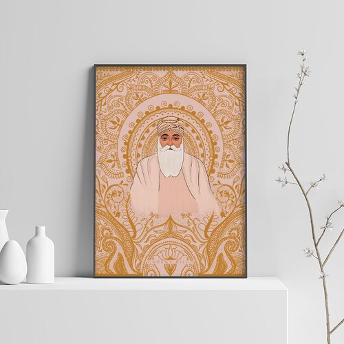 BABA NANAK Sikh Art Guru Nanak Dev Ji Sikh Home Decor - Etsy