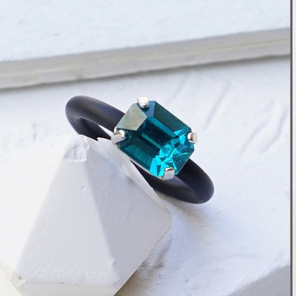 Teal Cocktail Ring - Etsy