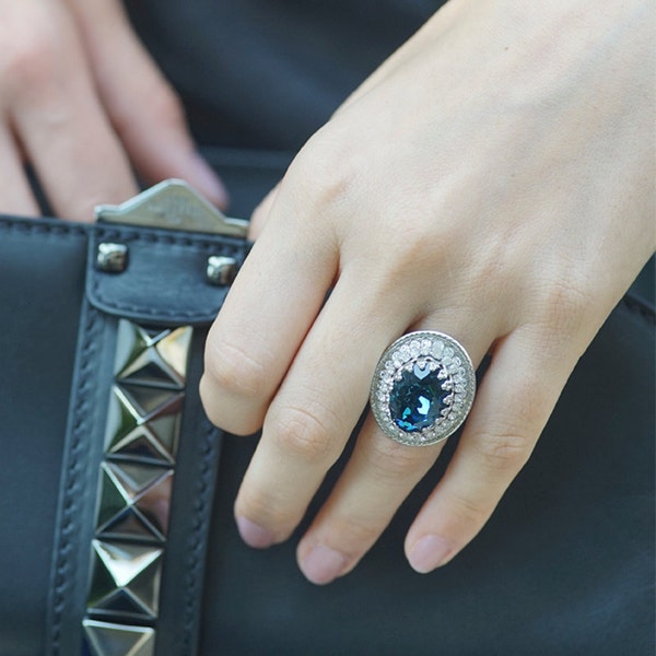 Blue Stone Ring - Etsy