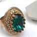Green Cocktail Ring for Women, Emerald Rings, Gold Ring, Big Stone Ring ...