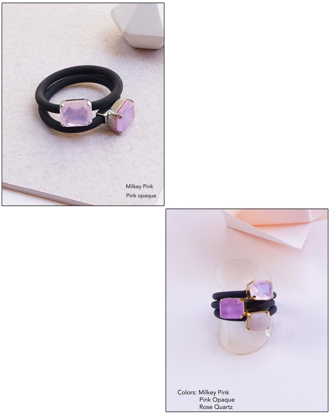 Rubber Rings for Women, Pink Rubber Rings, Rubber Ring Band, Thin ...