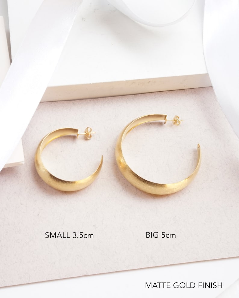 Chunky Hoop Earrings Chunky Earrings Thick Gold Hoop | Etsy