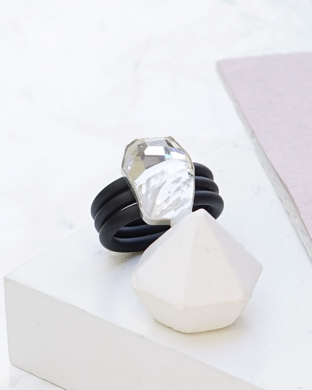 Silicone Rings Women, Rubber Band Ring, Stone Ring, Wide Ring, Rubber ...