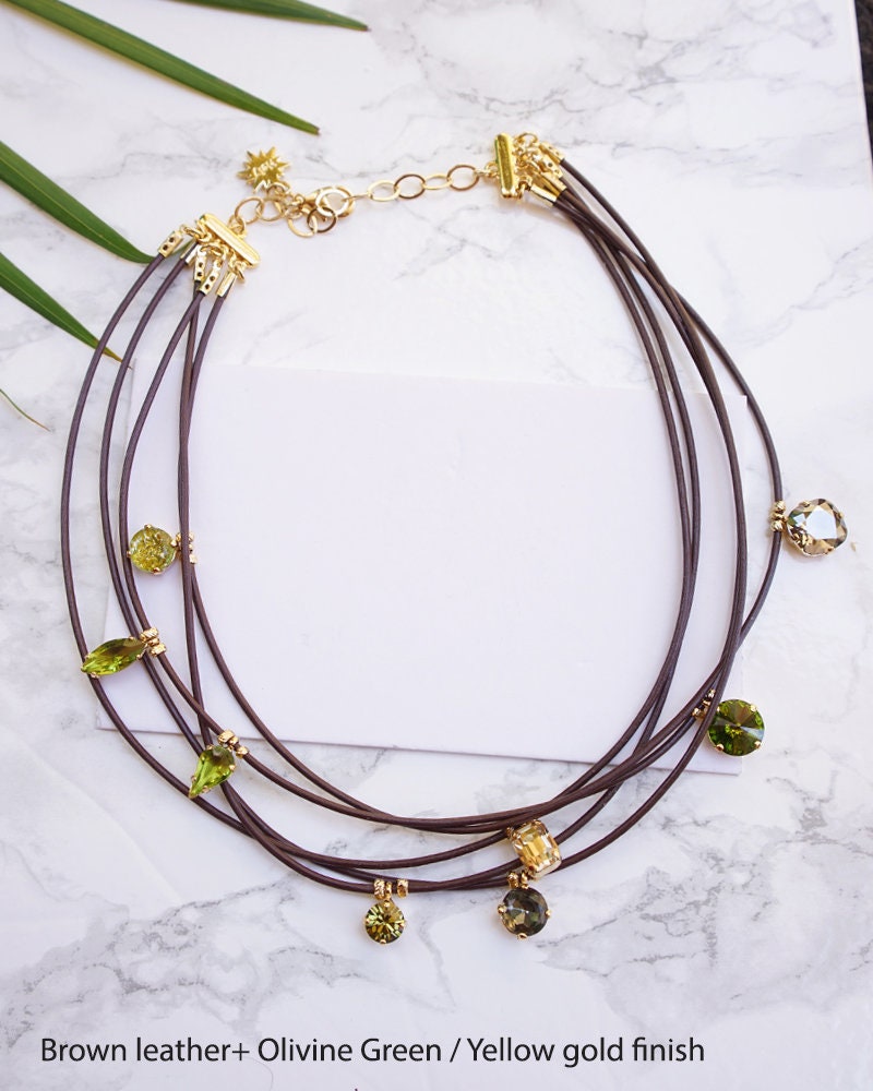 Leather Necklaces for Women, Multiple Leather Necklaces, Leather ...