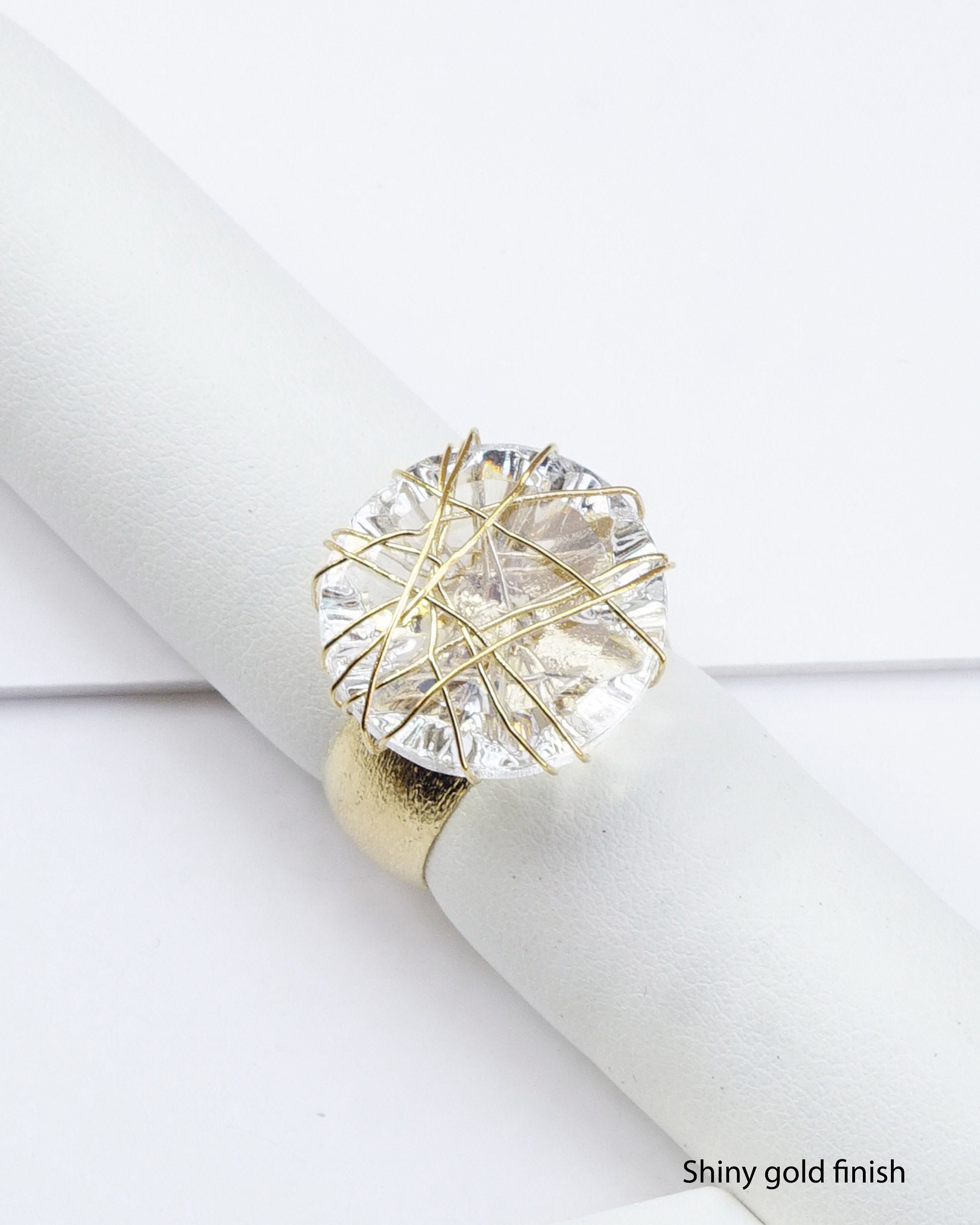 Clear Crystal Stone Rings for Woman Modern Ring Gold - Etsy