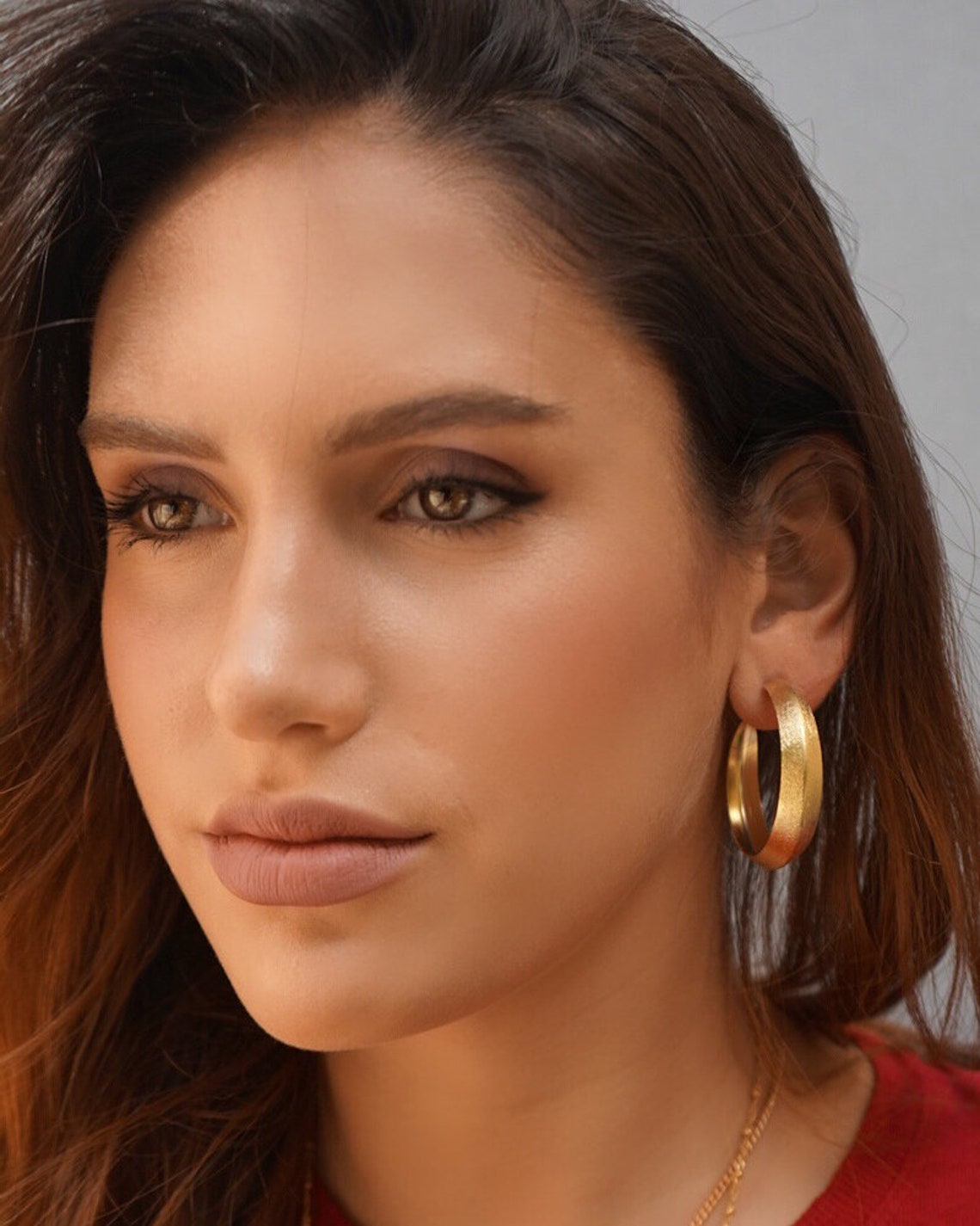 Large Hoop Earrings, Chunky Earrings, Thick Gold Hoop Earrings, Modern ...