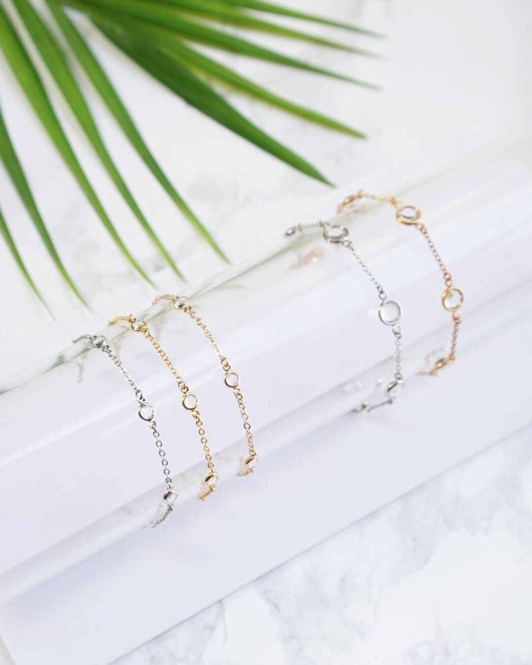 Minimal Bracelet for Women, Dainty Bracelet, Mini Crystal Bracelet ...