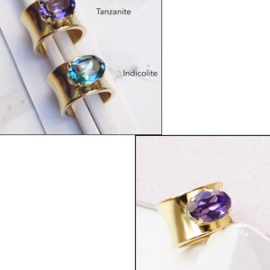 Light Blue Ring, Gold Wide Rings for Woman, Dusty Blue Jewelry, Blue ...