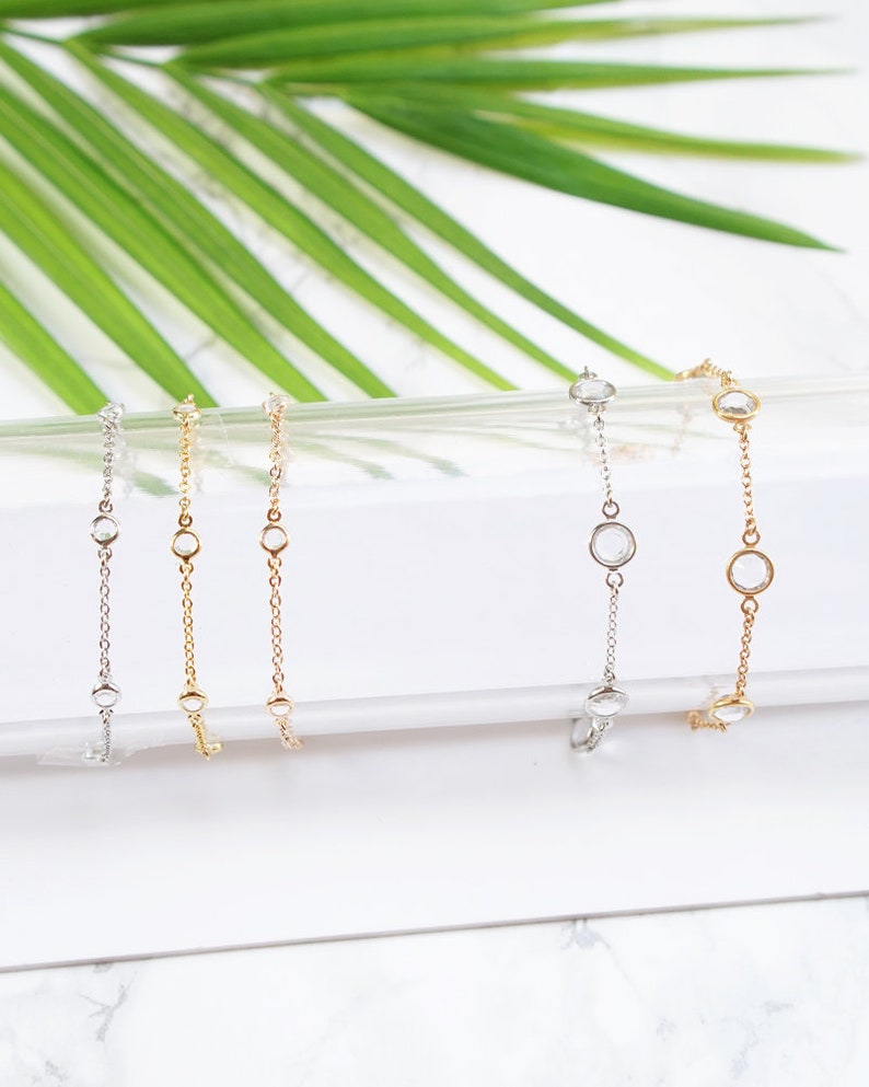 Minimal Bracelet for Women Dainty Bracelet Mini Crystal - Etsy