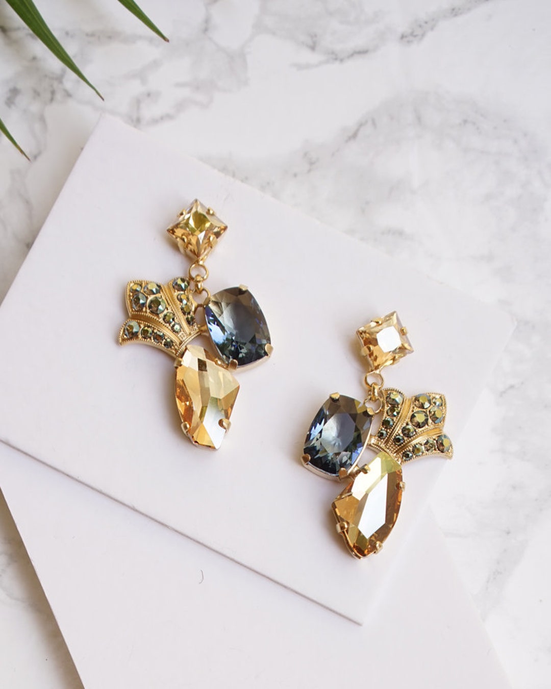 Blue Earrings for Women, Blue Stone Earrings, Crystal Earrings ...