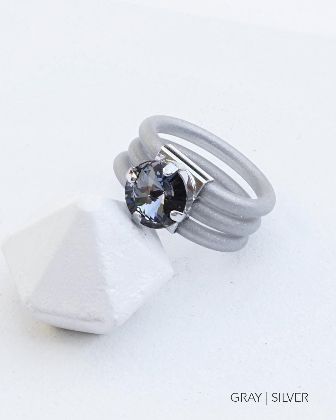 Silicone Rings Women, Gray Silicones Ring, Rubber Ring, Thin Ring ...