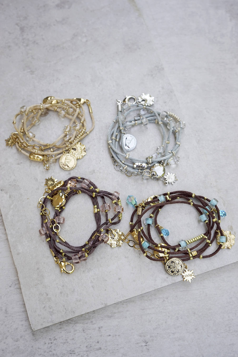 Satin Wrap Bracelet for Women, Multi Strand Leather Wrap Bracelets ...