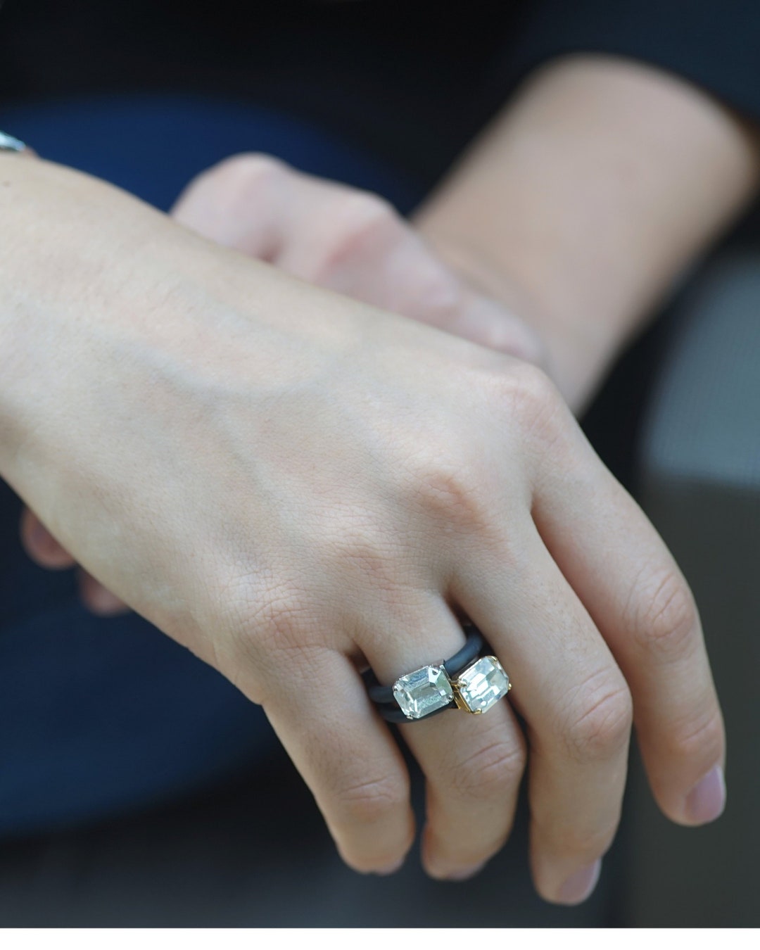 Clear Stone Rings, Silicone Ring Women, Rubber Ring, Wide Ring, Leather ...