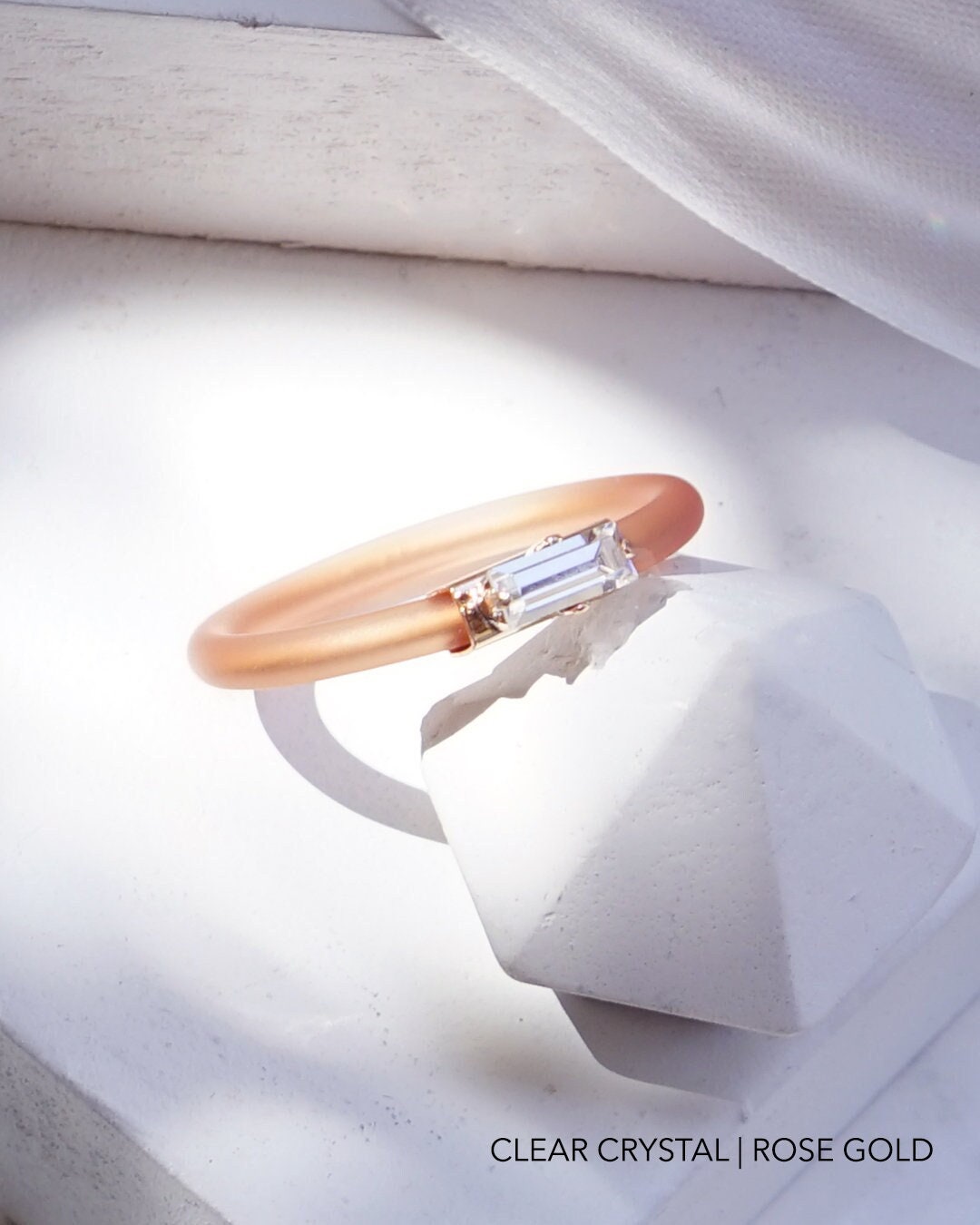 Clear Crystal Ring, Silicone Rings Women, Engagement, Rubber Ring Band ...