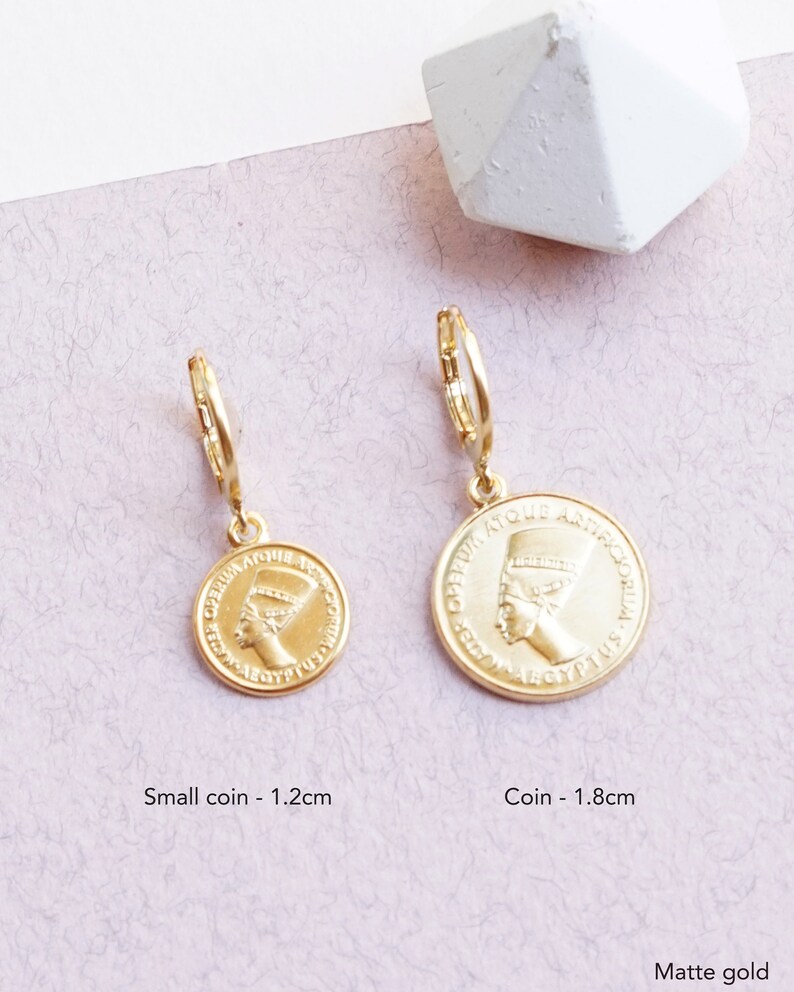 Coin Earrings Gold Coin Earrings Medallion Earring Coin - Etsy