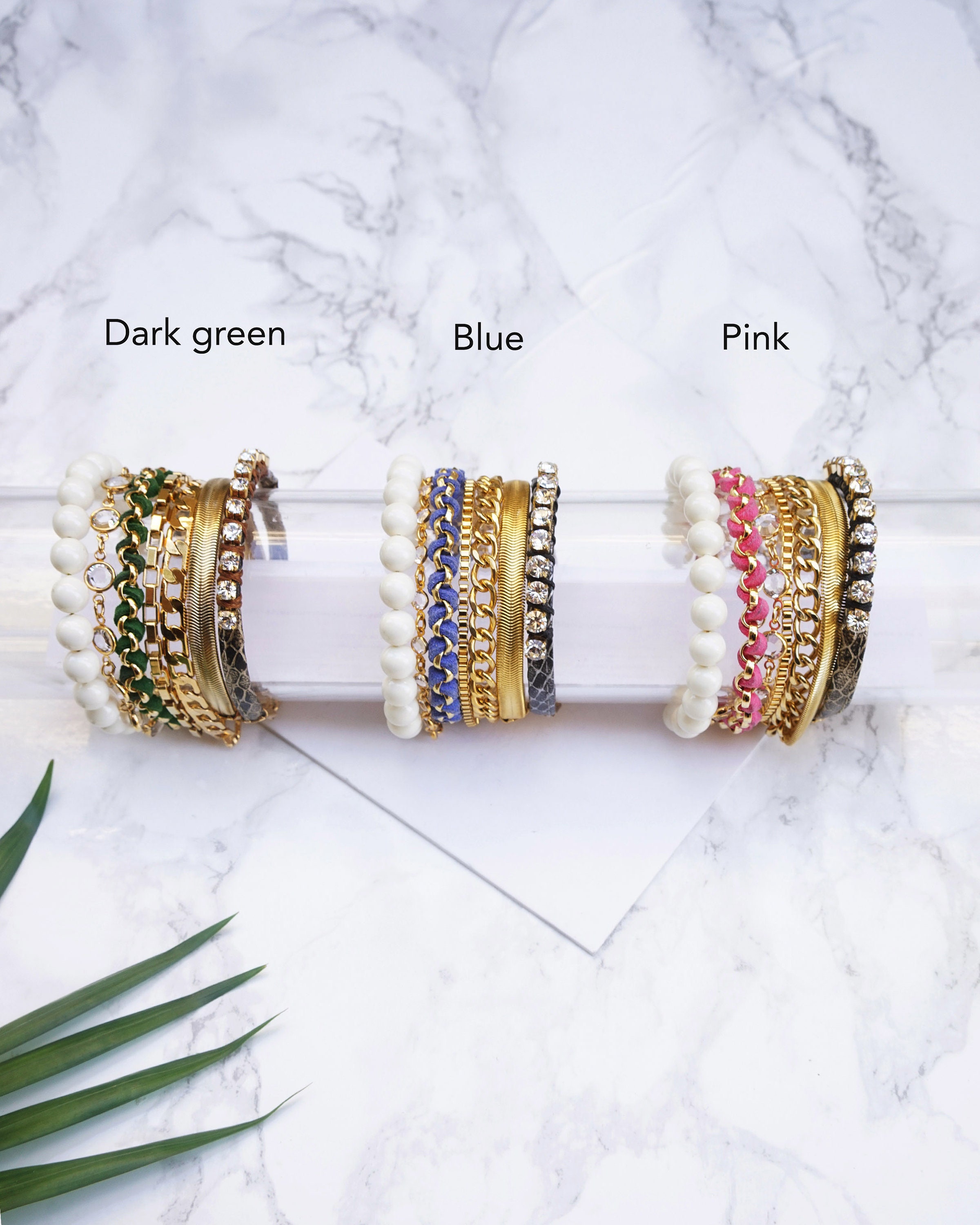 Multichain Bracelet Blue Women Bracelet Multi Strand - Etsy