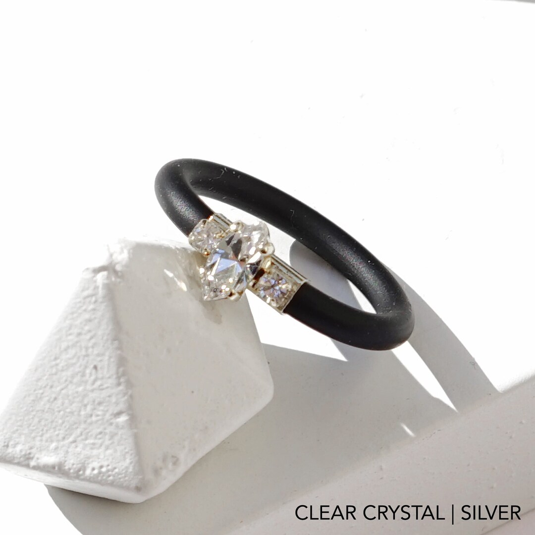 Silicone Ring Women, Clear Stone Ring, Silicone Ring Band, Rubber Band, Thin, Rubber Ring ...