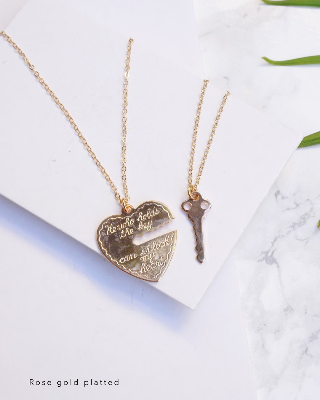 He Who Holds the Key, His Hers, Boyfriend Girlfriend Necklace Set ...