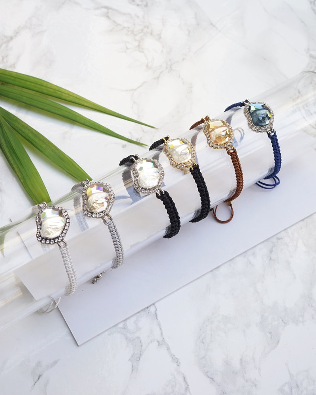 String Bracelets for Women Delicate Cord Bracelets Swarovski - Etsy