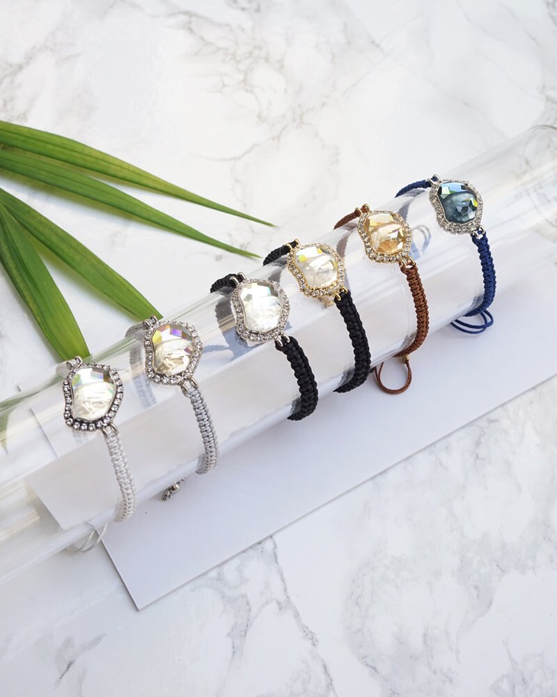 String Bracelets For Women Delicate Cord Bracelets Swarovski | Etsy