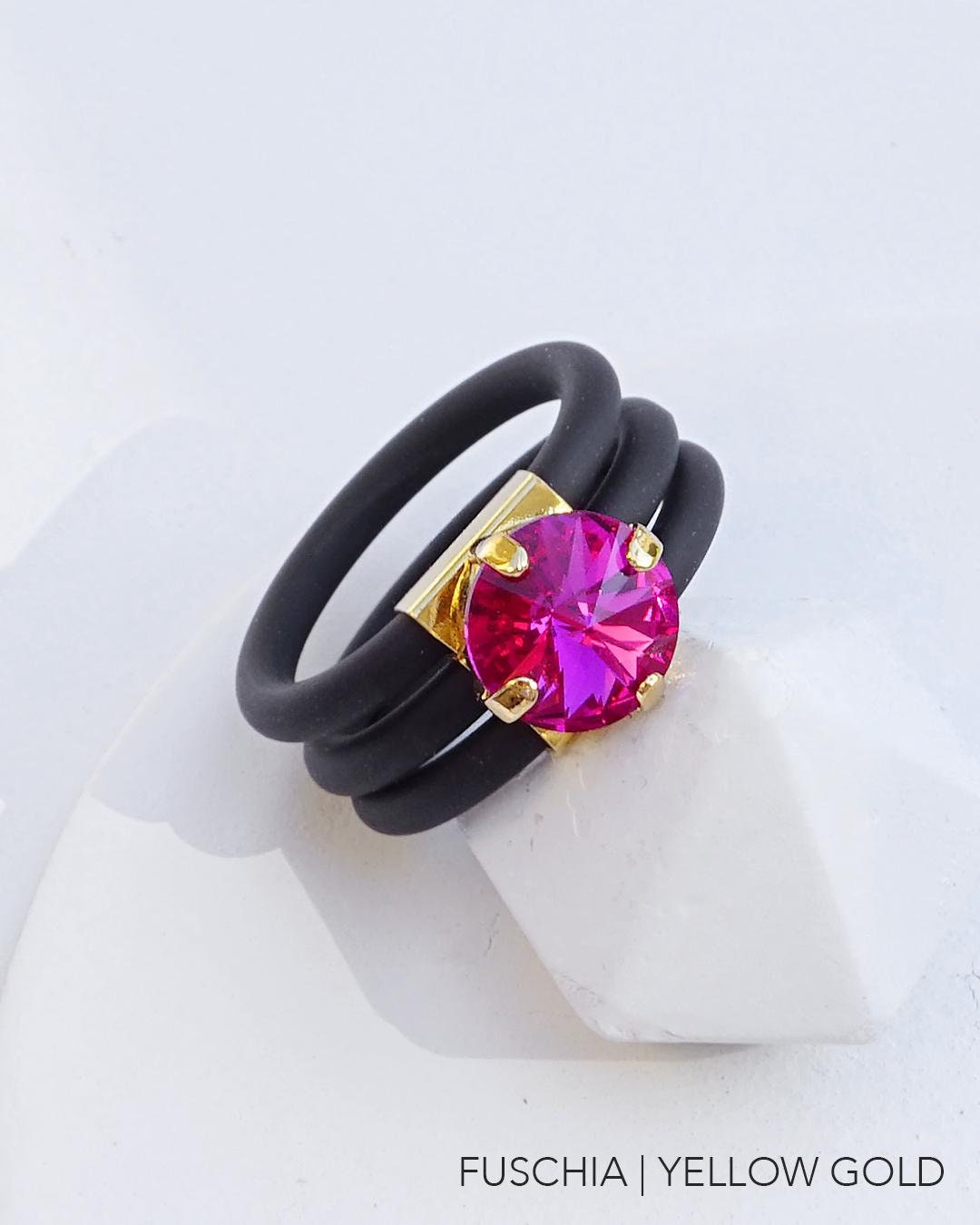 Pink Silicone Ring Band, Rubber Ring, Gemstone Ring, Wide Rings ...