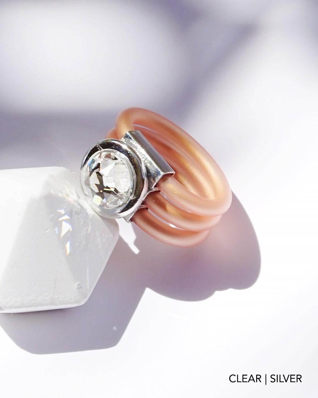 Silicone Rings Women, Triple Rubber Band, Stone Ring, Wide Silicone ...