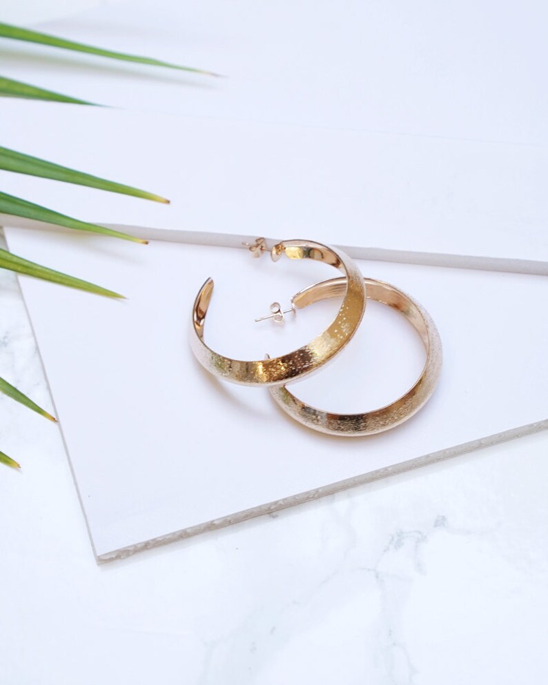 Thick Gold Hoops Wide Earrings Hoop Big Hoops Gold Chunky - Etsy