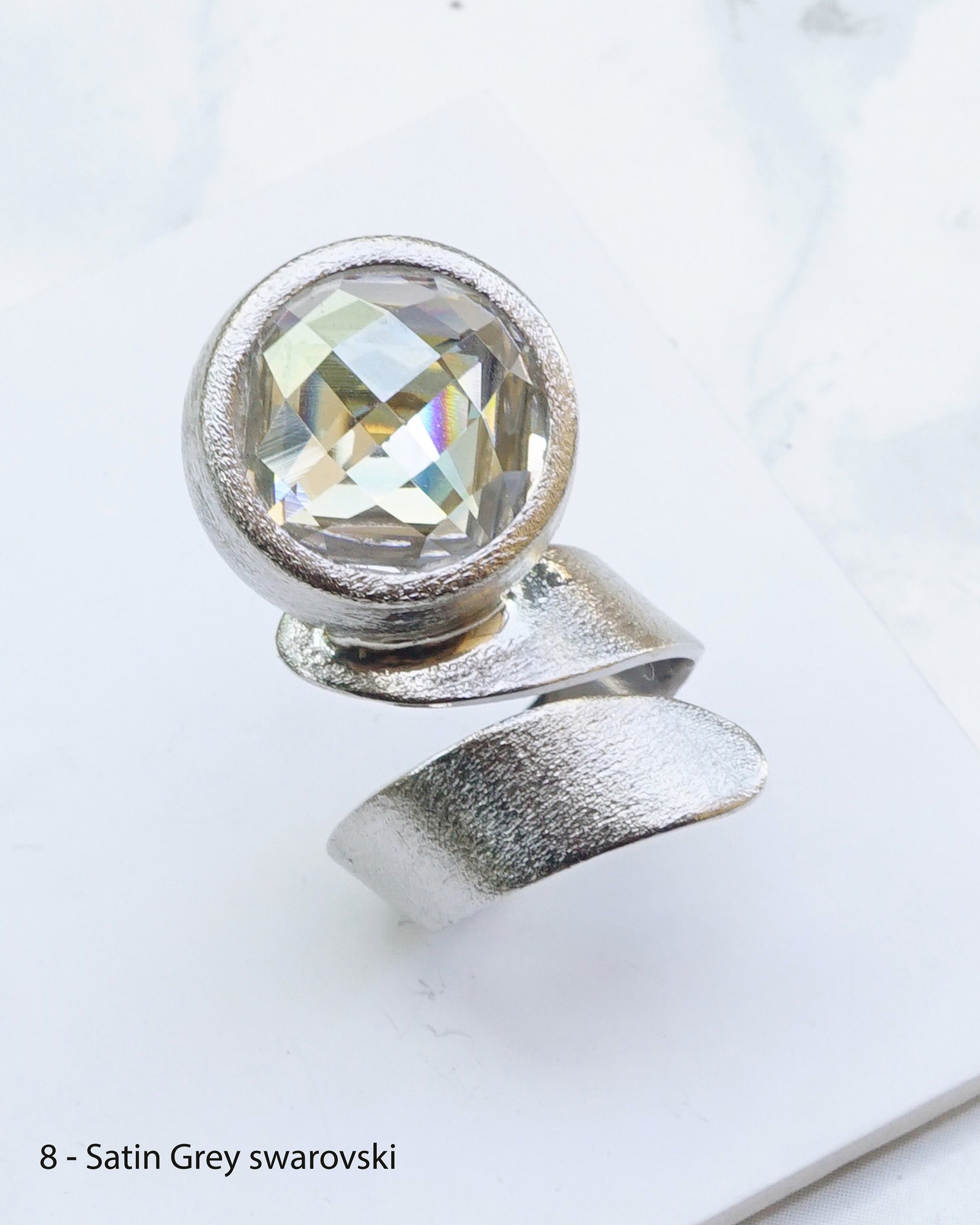 Clear Crystal Ring, Spiral Ring, Statement Rings, Gold Chunky Rings ...