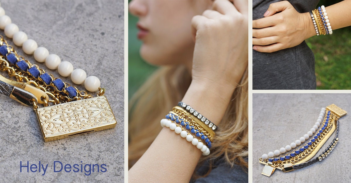 Multichain Bracelet Gold Chunky Bracelet For Women Multi | Etsy