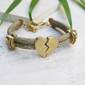 Love Jewelry for Girlfriend, Broken Heart Bracelet, Leather Bracelet ...