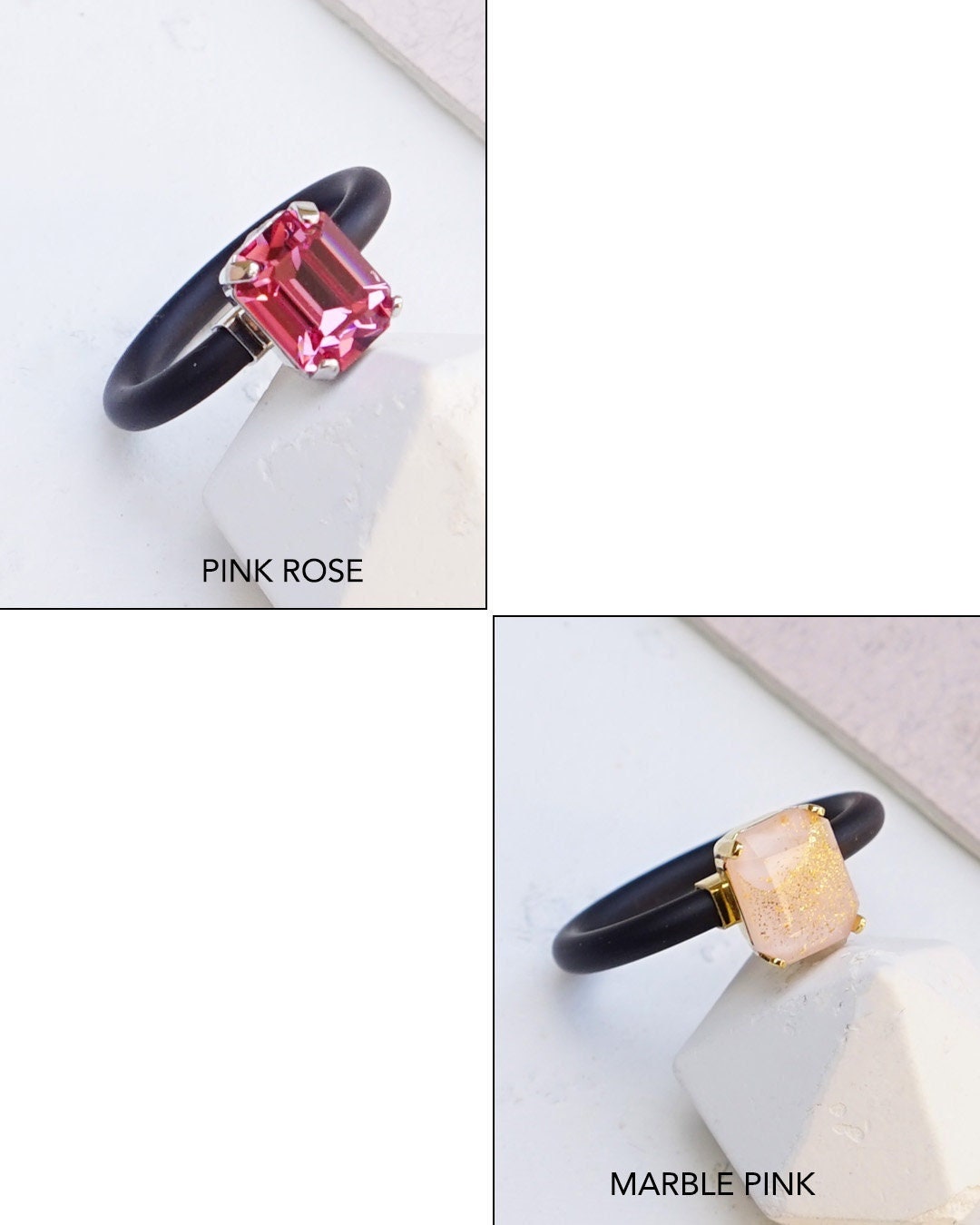 Silicone Rings for Women, Silicone Rings With Stones, Pink, Silicone ...