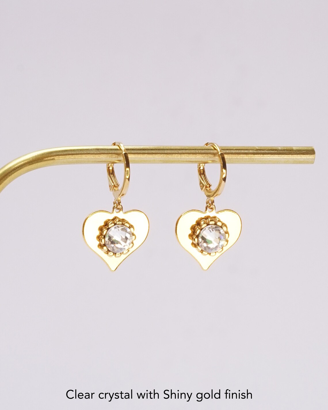 Heart Hoop Earrings Heart Charm Earring For Women Small | Etsy