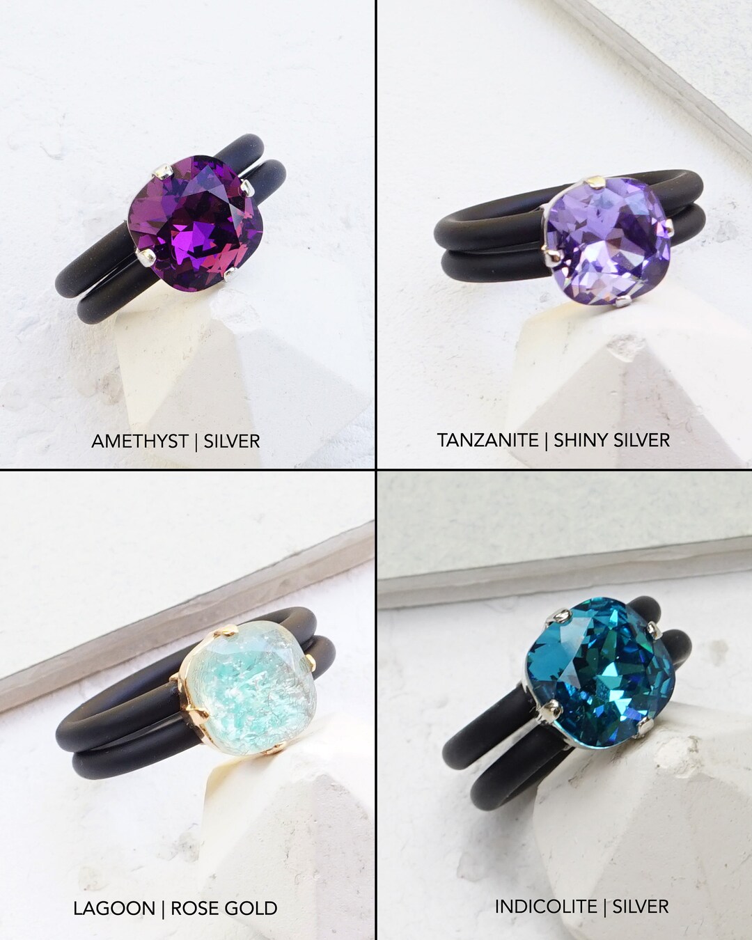 Tanzanite Ring, Silicone Ring Band, Rubber Band, Silicone Engagement ...