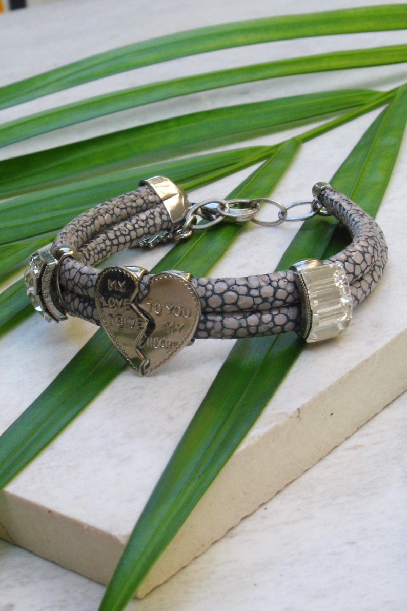 Broken Heart Jewelry Leather Bracelets for Women Friendship - Etsy