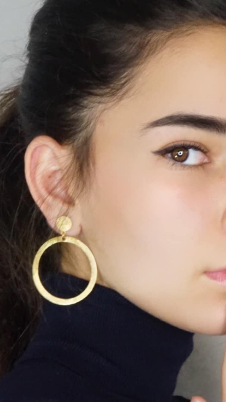 Gold Earrings For Women Gold Dangle Earrings Hoop Drop | Etsy