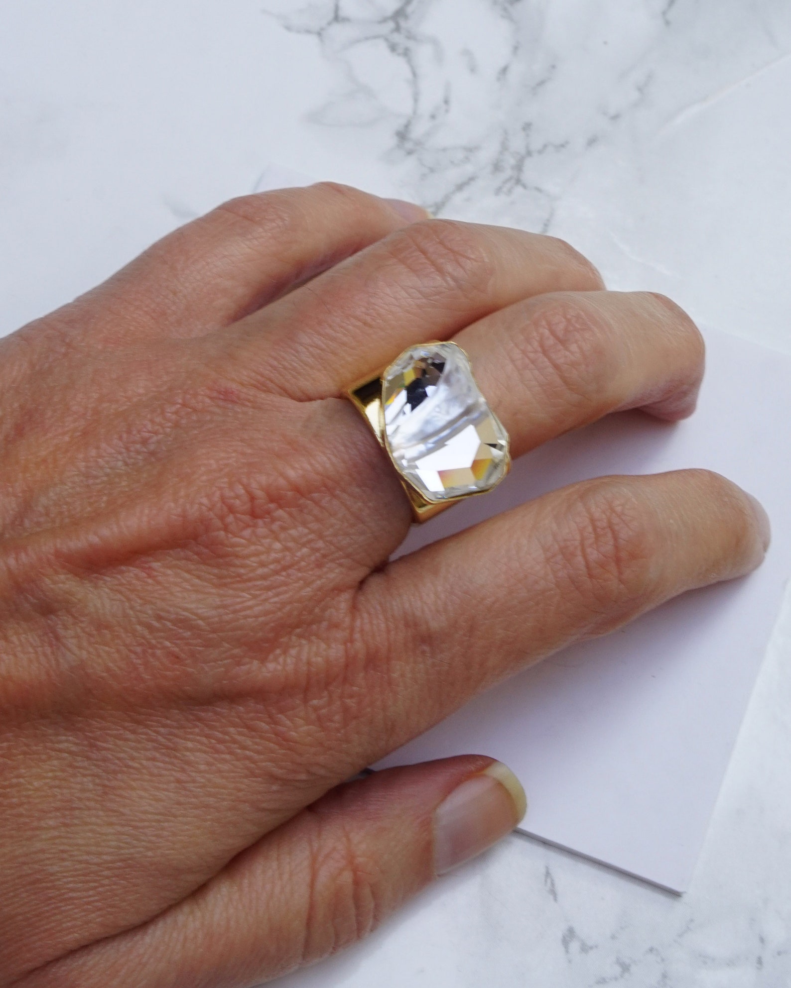 Big Stone Ring Cocktail Rings for Women Gold Ring Silver - Etsy