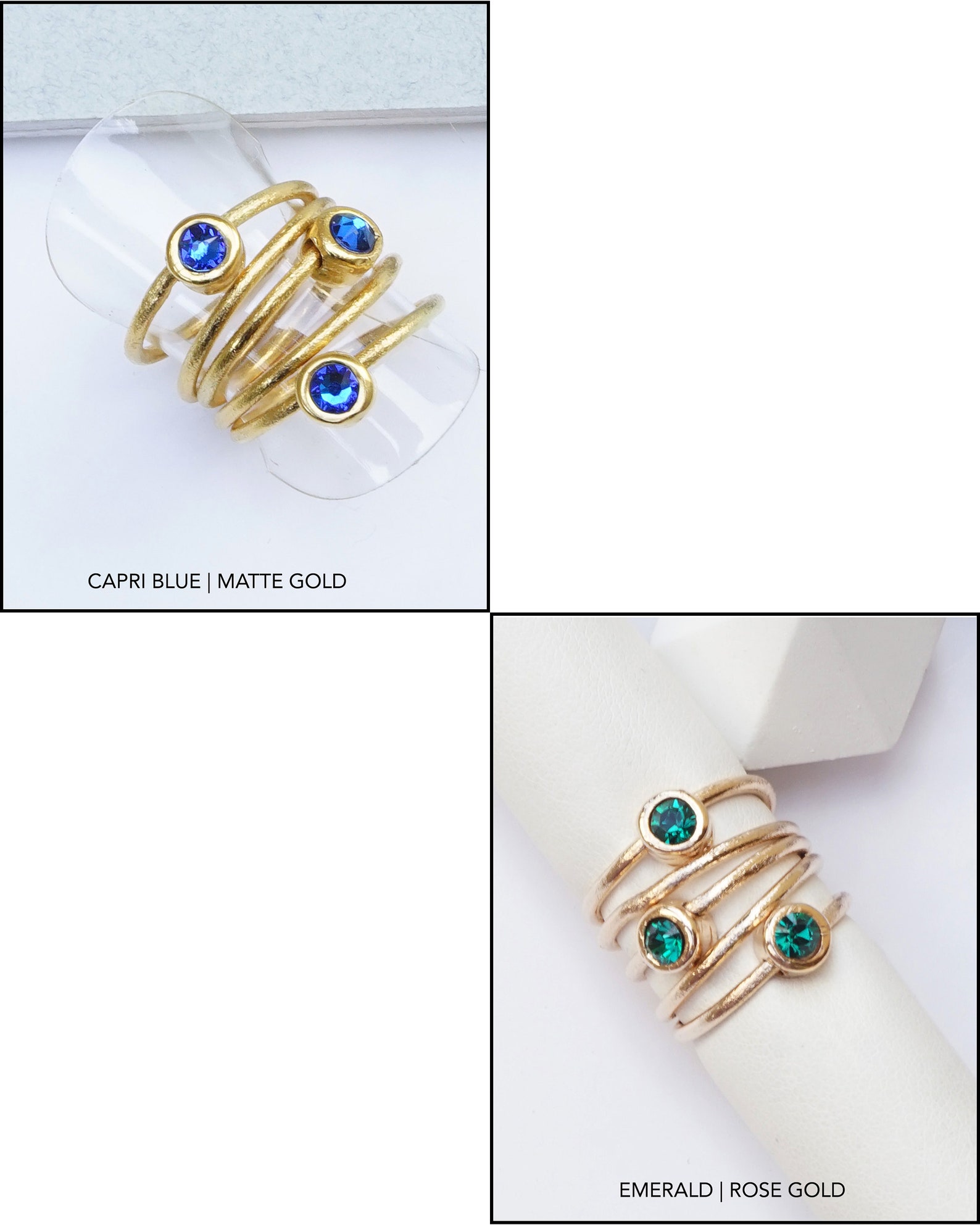 Crystal Birthstone Ring Colorful Rings For Women Stacking | Etsy