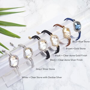 String Bracelets for Women Delicate Cord Bracelets Swarovski - Etsy