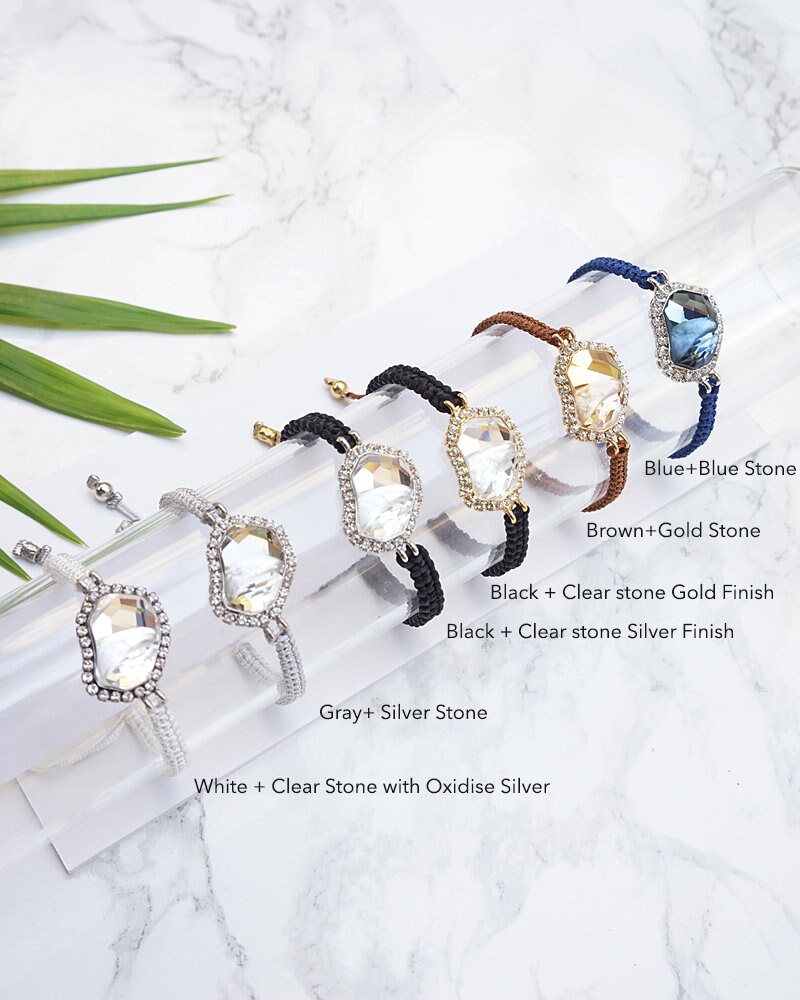 String Bracelets For Women Delicate Cord Bracelets Swarovski | Etsy