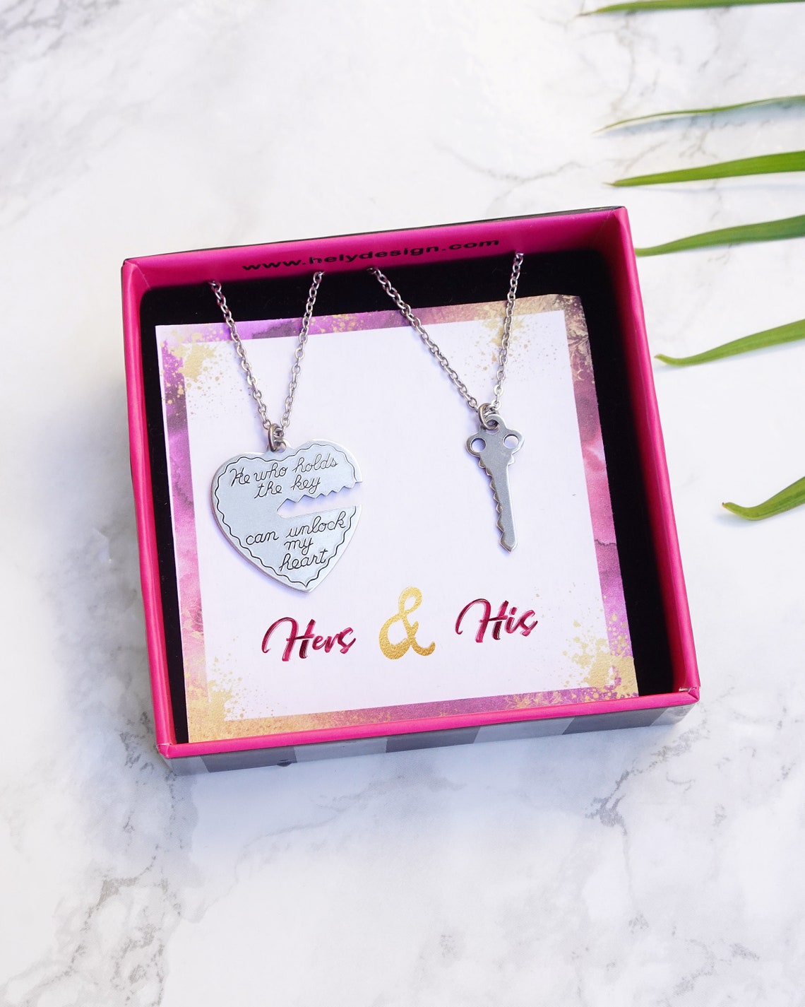 He Who Holds the Key, His Hers, Boyfriend Girlfriend Necklace Set ...