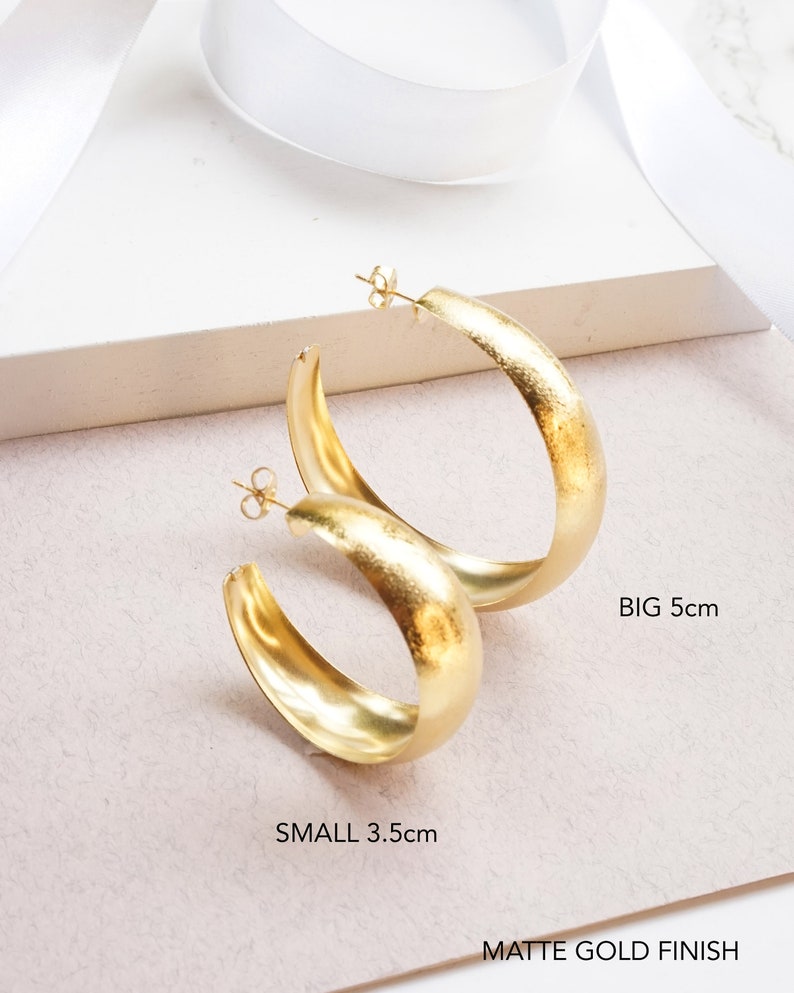 Chunky Hoop Earrings Chunky Earrings Thick Gold Hoop | Etsy