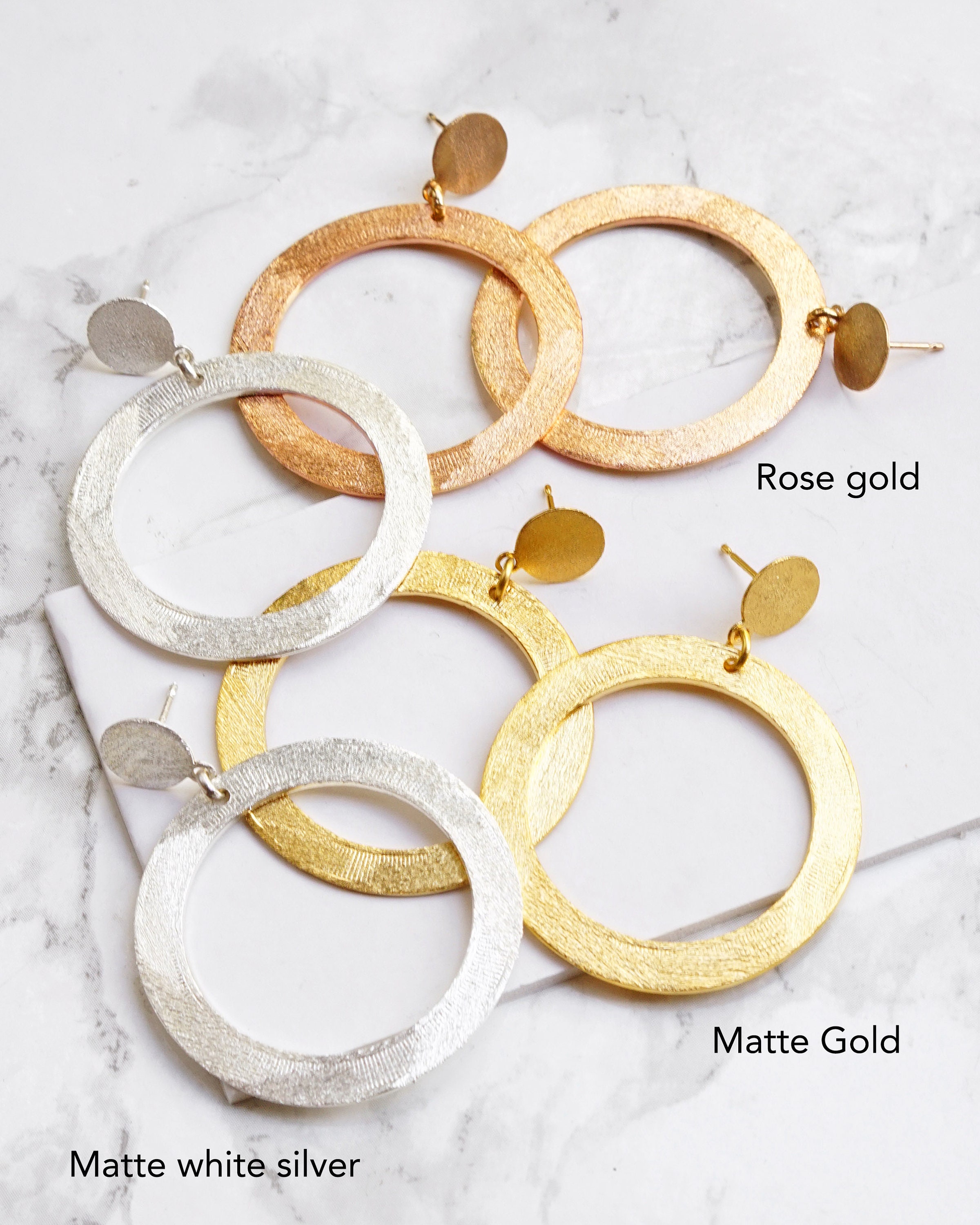 Circle Earrings Gold Round Earrings Gold Modernist Earrings | Etsy