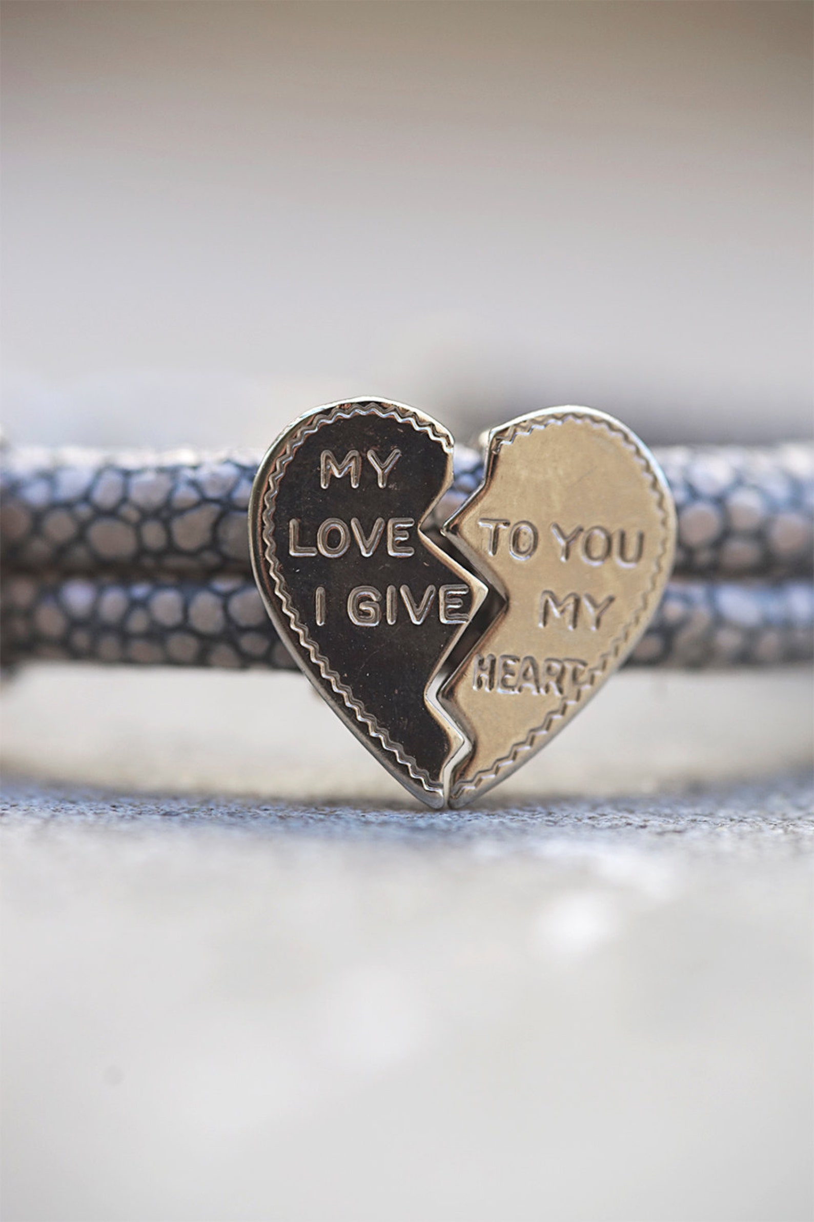 Broken Heart Bracelet Leather Bracelets for Women Girlfriend - Etsy