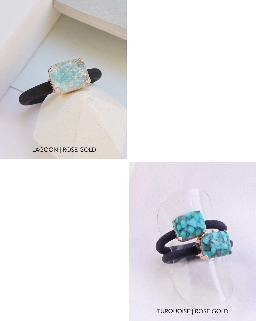 Silicone Engagement Ring, Turquoise Stone Ring, Silicone Rings for ...