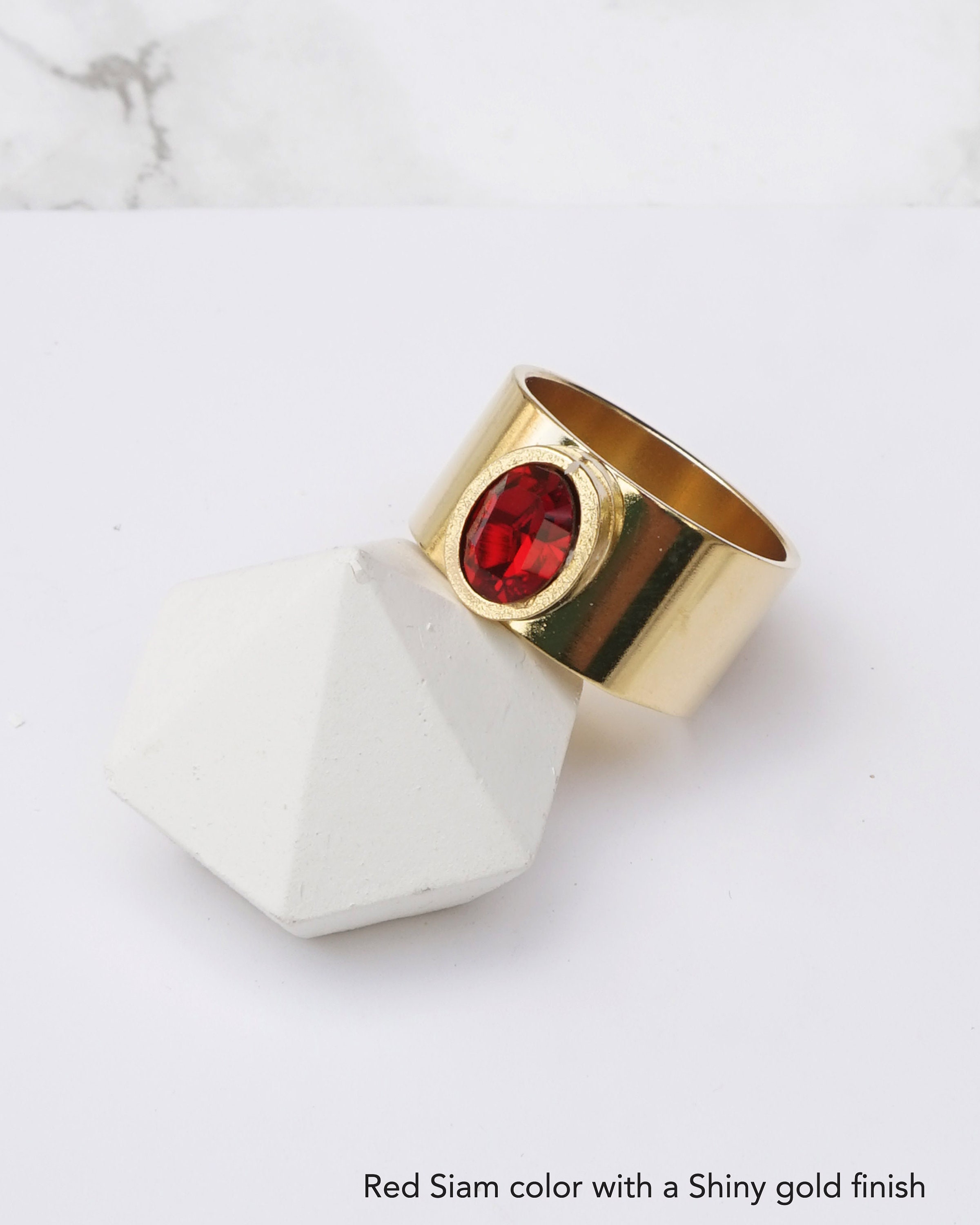 Clear Crystal Ring Gold Ring for Women Thick Ring for Women - Etsy