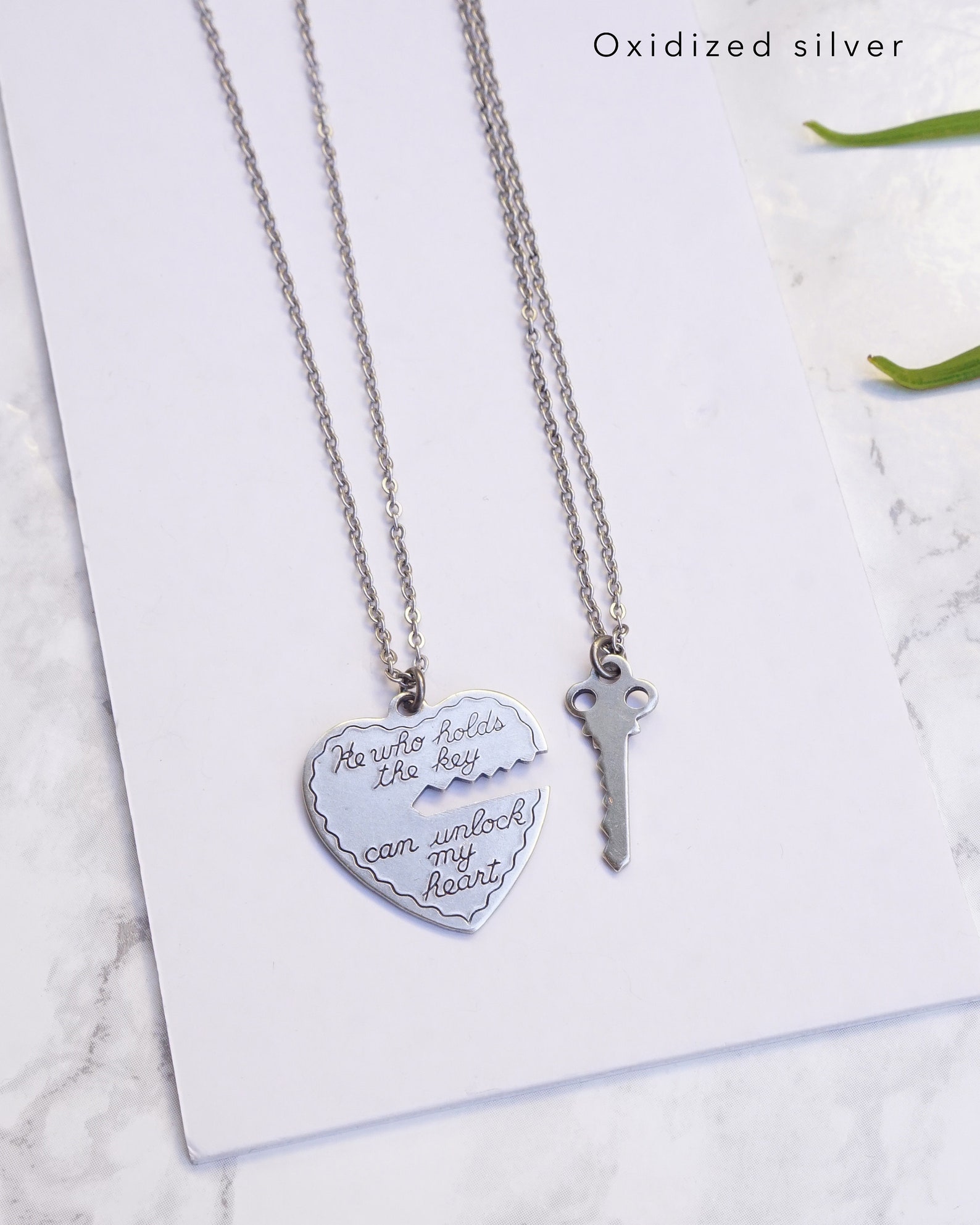 He Who Holds the Key, His Hers, Boyfriend Girlfriend Necklace Set ...