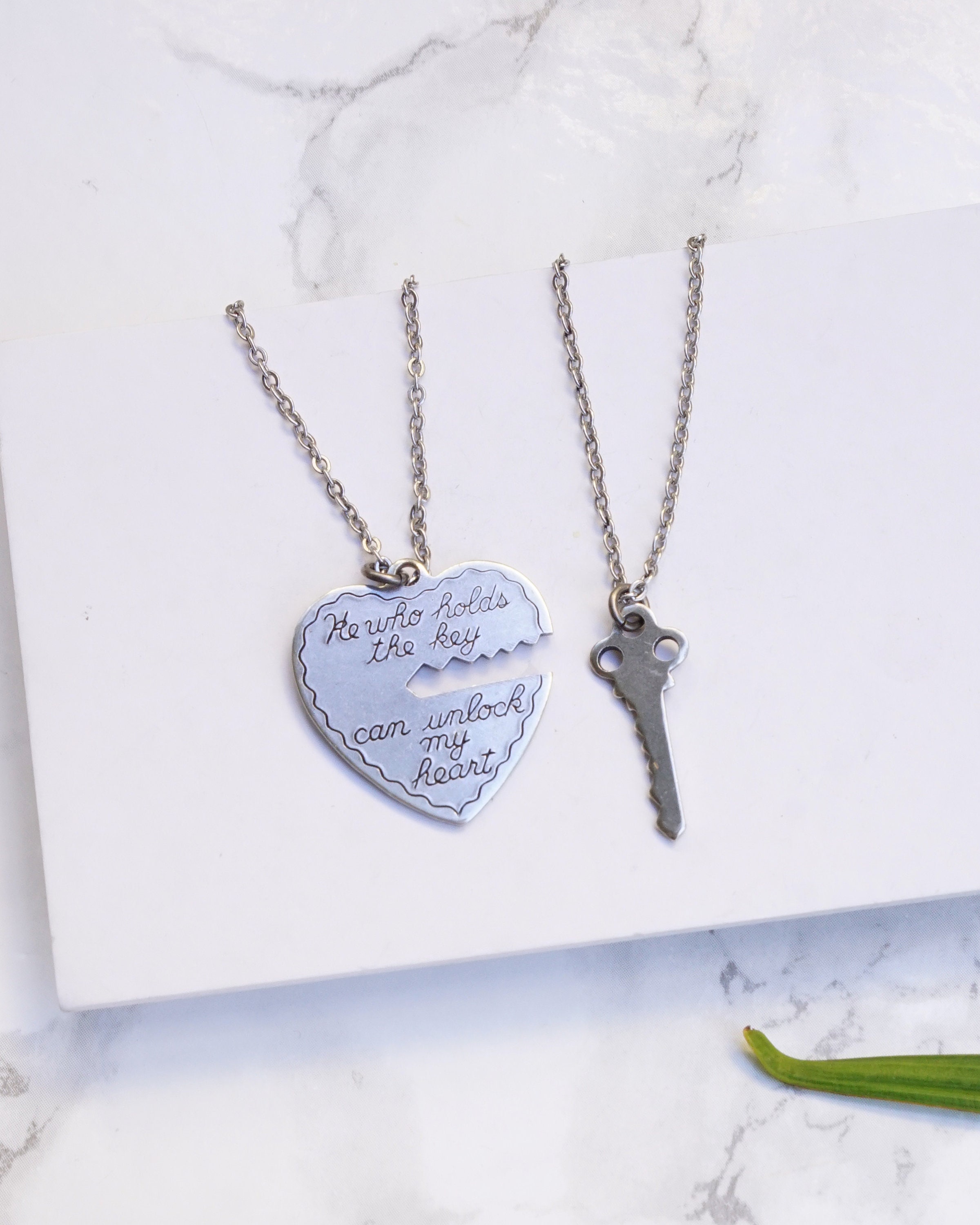 He Who Holds the Key, His Hers, Boyfriend Girlfriend Necklace Set ...