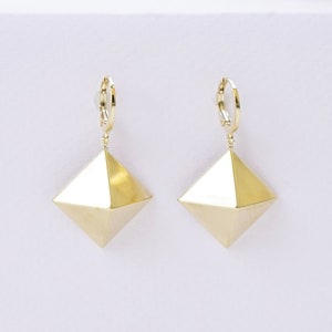Gold Geometric Earrings for Women, Modern Jewelry for Women, Art Deco ...